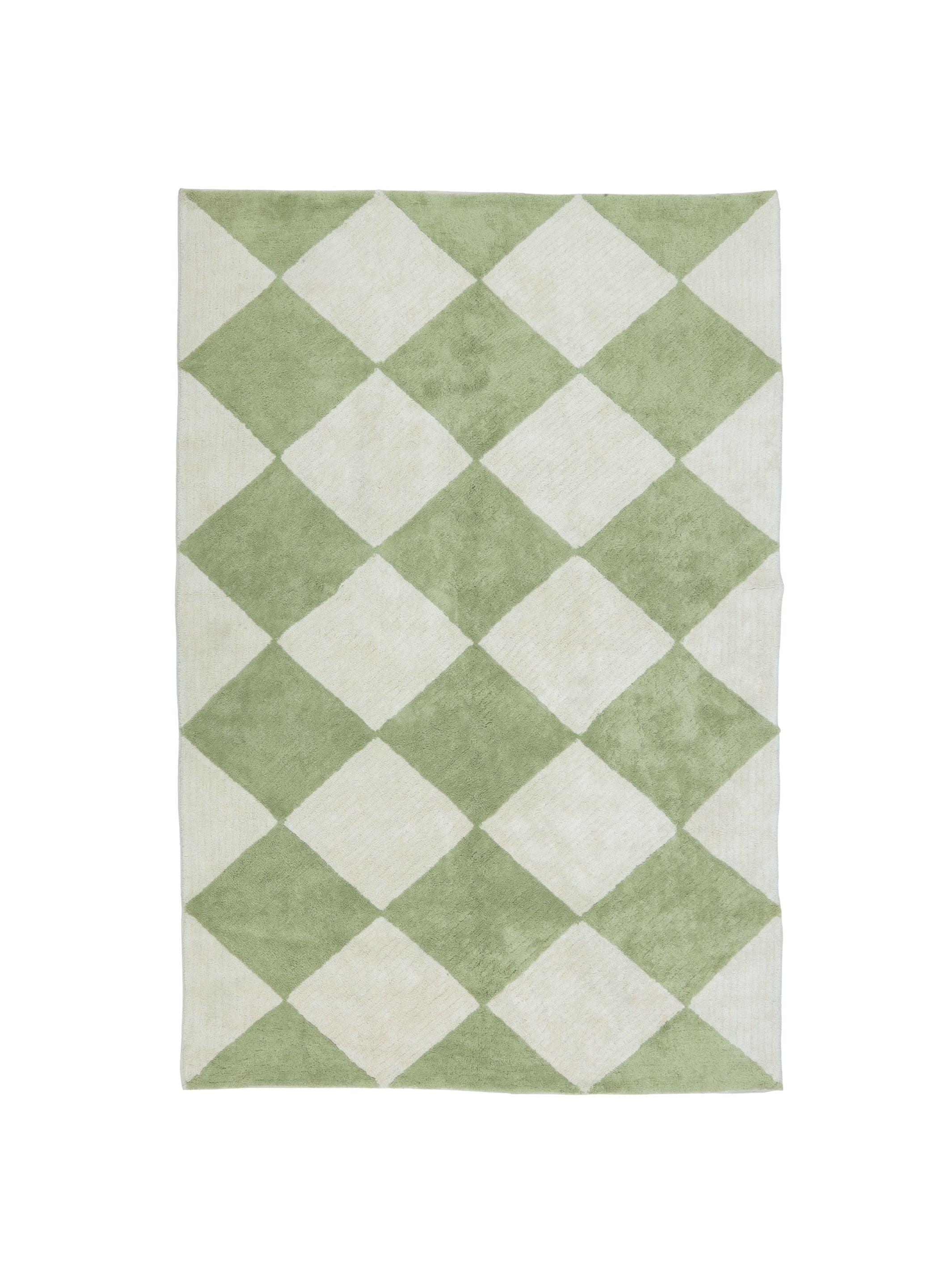 Sage Green Checker Rug – Hunter & Nomad