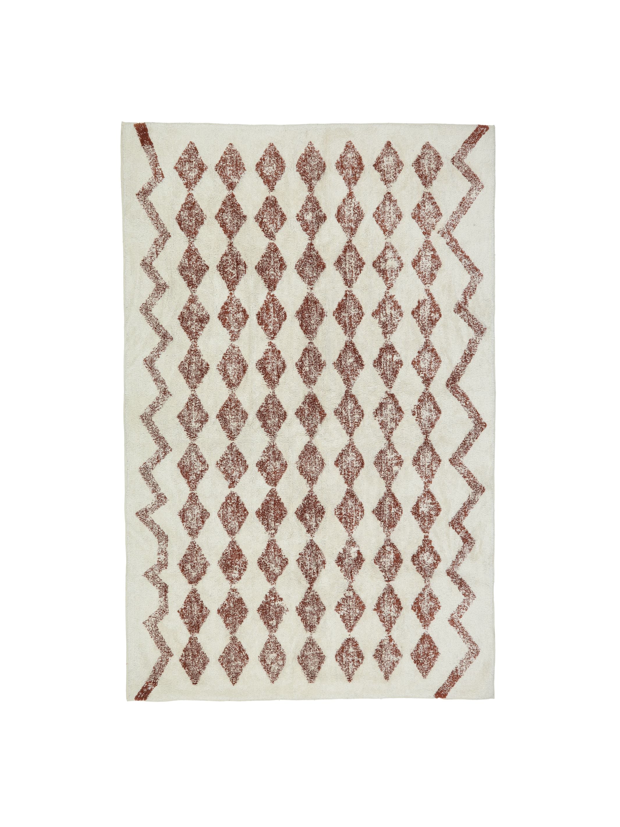 Rust Brown Diamond Rug – Hunter & Nomad