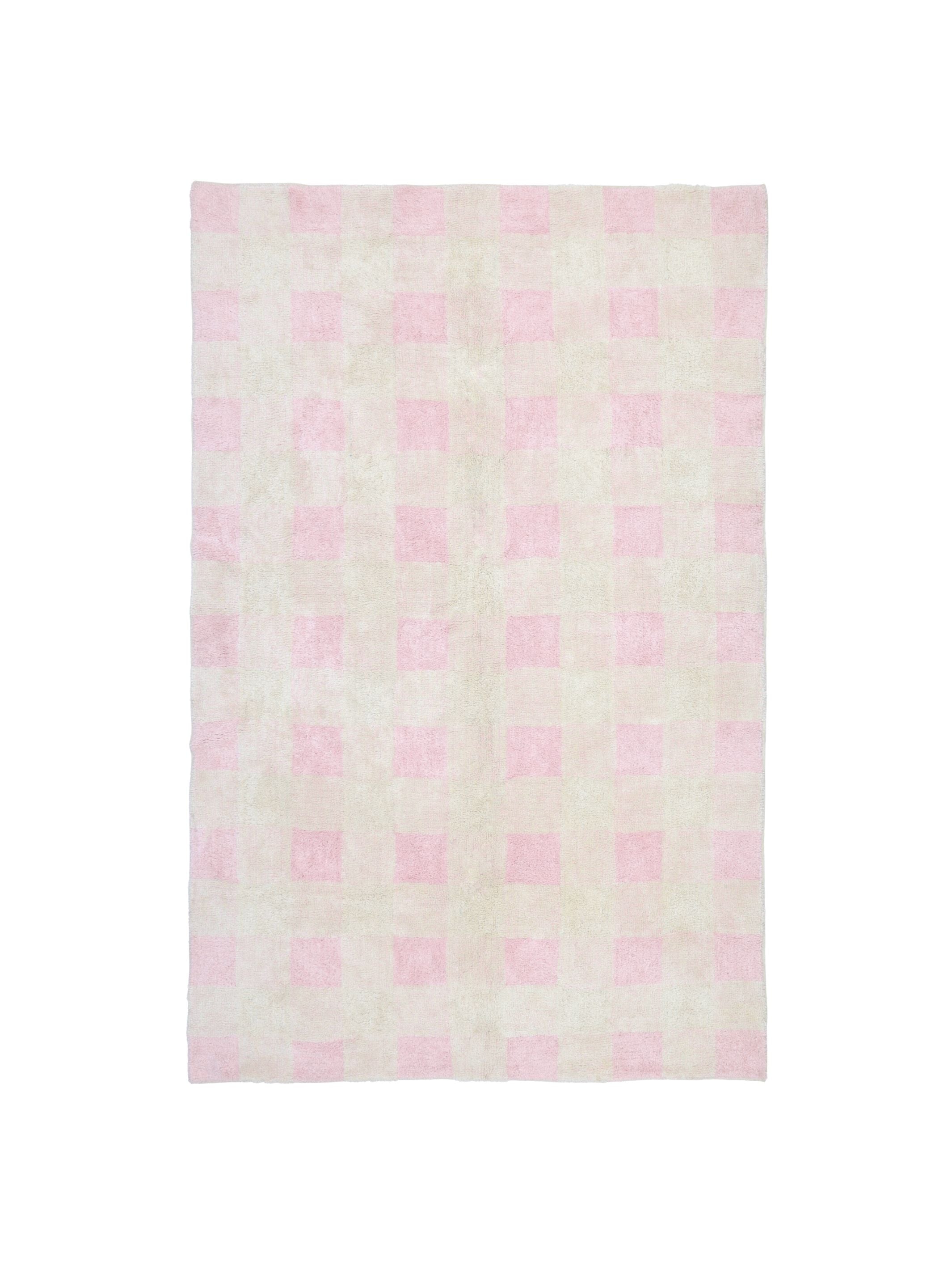 Soft Pink Gingham Rug – Hunter & Nomad